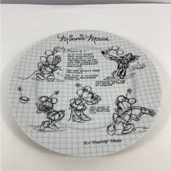 Disney | Accents | Disney Sketch Book Minnie Mouse Plate | Poshmark